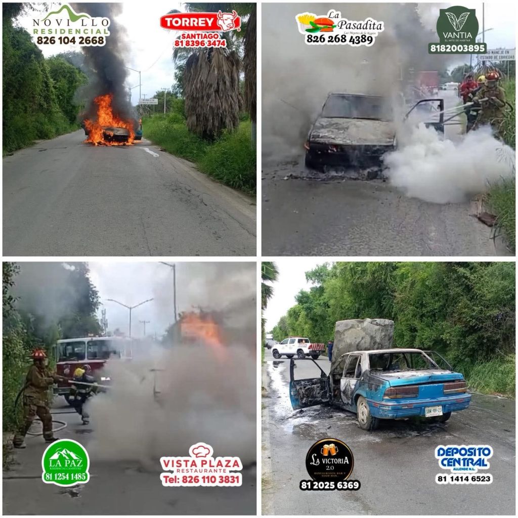 INCENDIO DE VEHÍCULO MOVILIZA A PROTECCIÓN CIVIL EN MONTEMORELOS ...